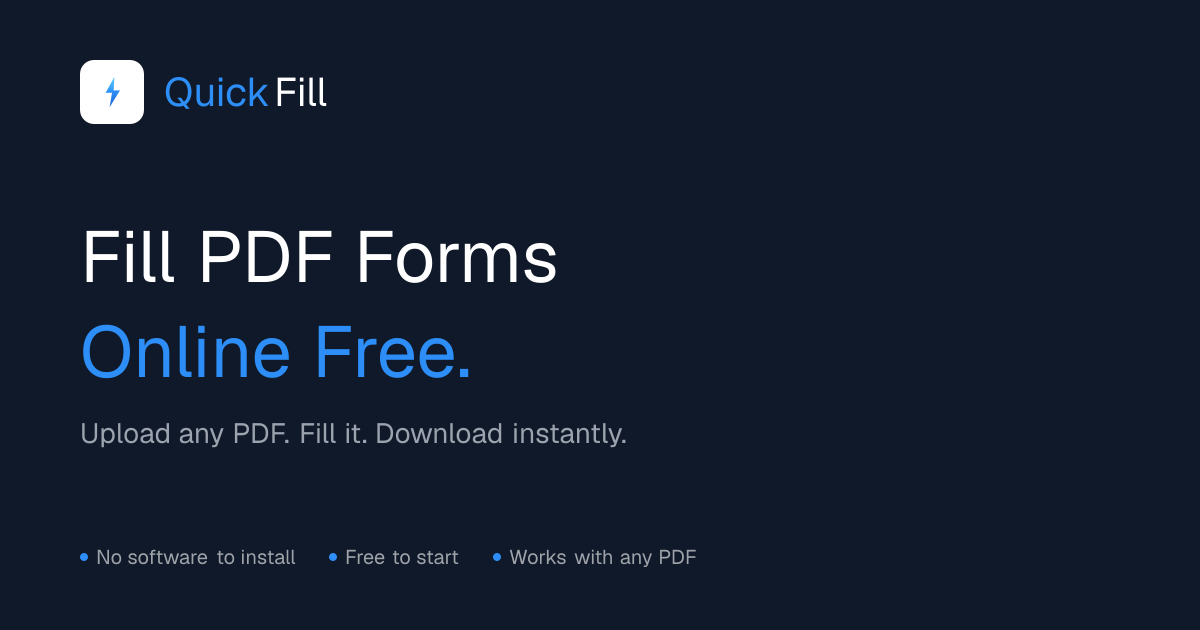 Fill PDF Forms Online Free | QuickFill